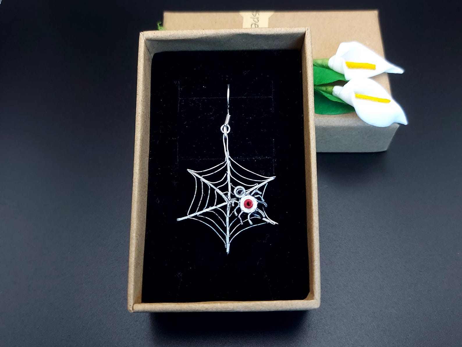 Spider on the Web- Paper Quilling Earrings- Quilling Jewelry- Handmade ...
