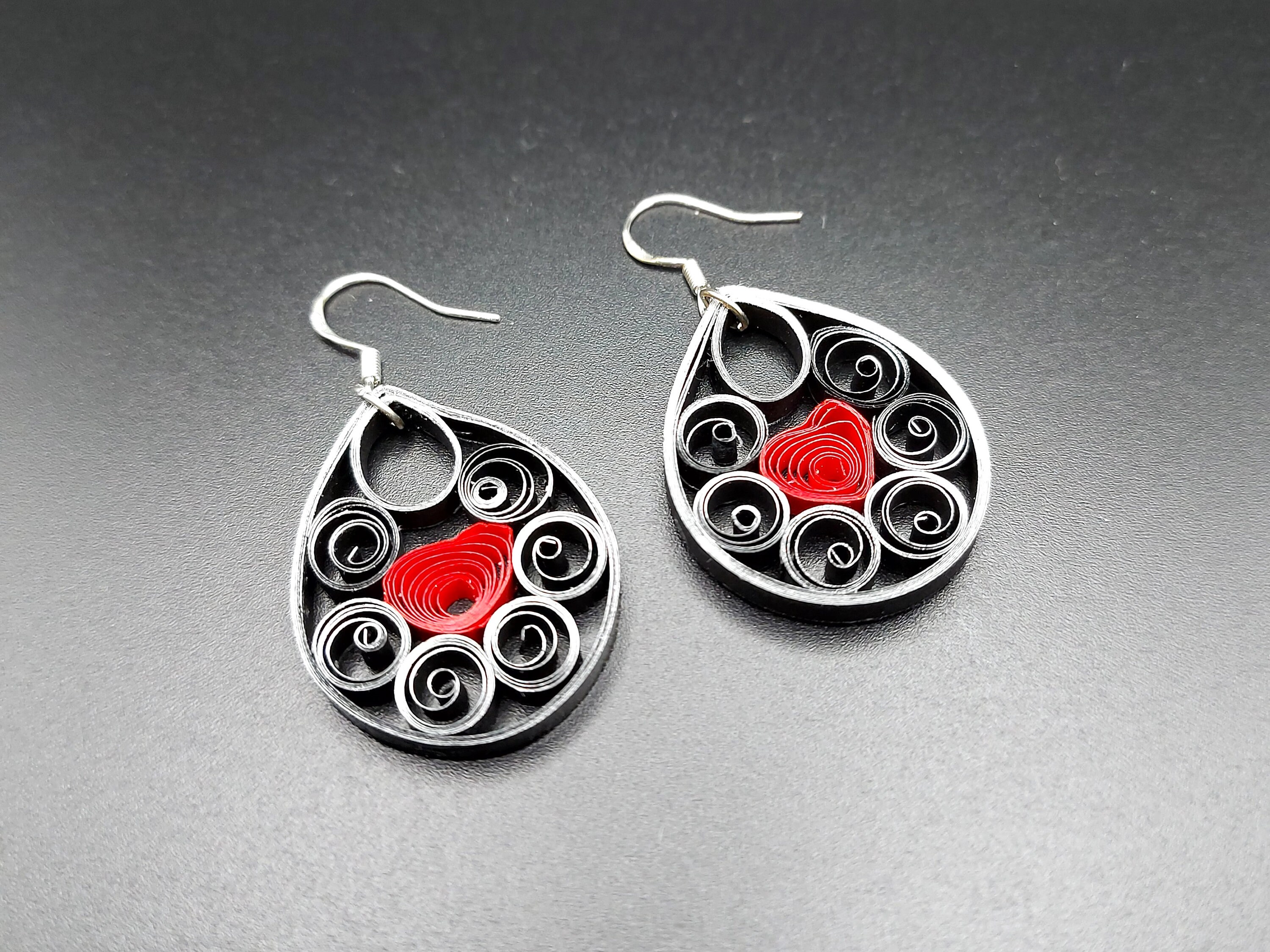 Deep in the Heart - Paper Quilling Earrings- Quilling Jewelry- Handmade ...