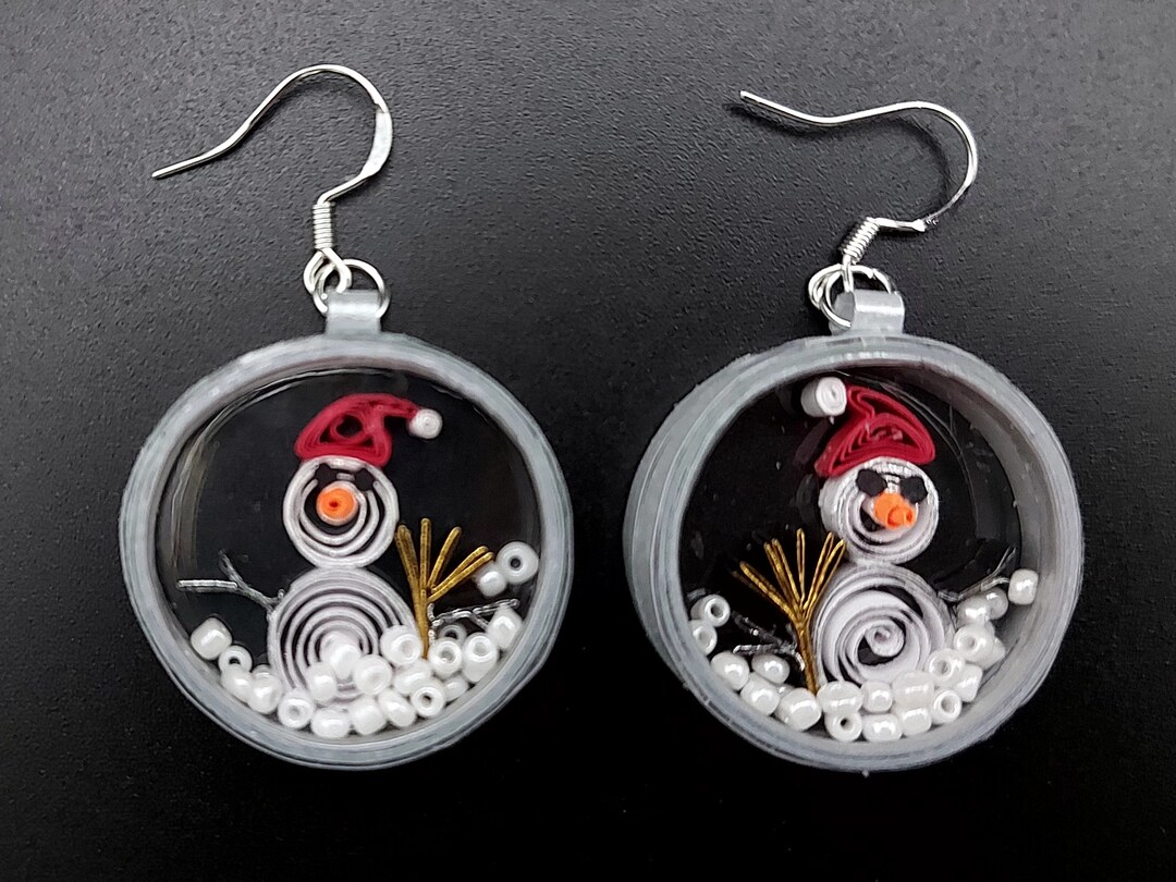 Don't Cry Snowman :) Paper Quilling Earrings- Quilling Jewelry ...