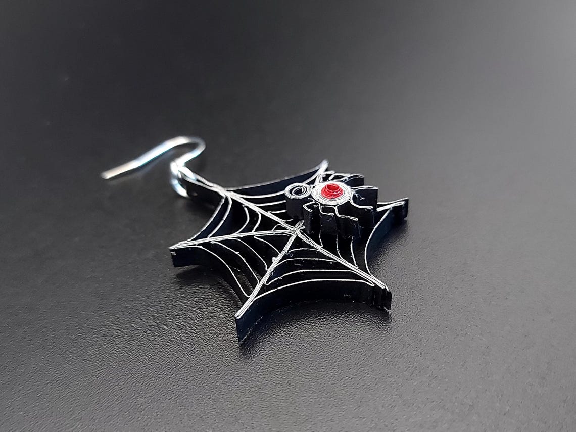Spider on the Web- Paper Quilling Earrings- Quilling Jewelry- Handmade ...