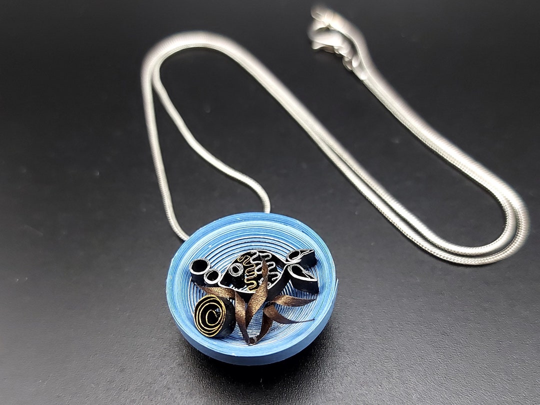 Fish in the Ocean Paper Quilling Neclace Charm- Quilling Jewelry ...