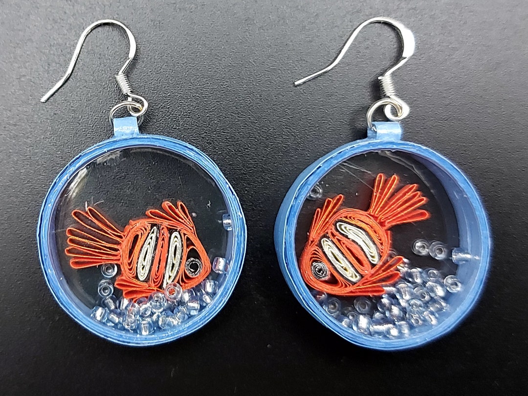 Finding Nemo :) Clown Fish Paper Quilling Earrings- Quilling Jewelry ...