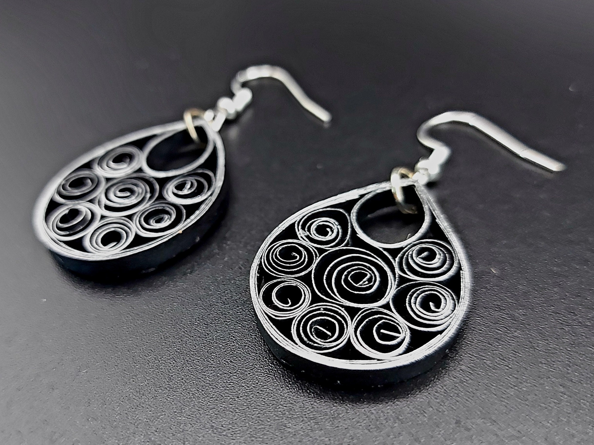 Silver Drop Paper Quilling Earrings- Quilling Jewelry- Handmade ...