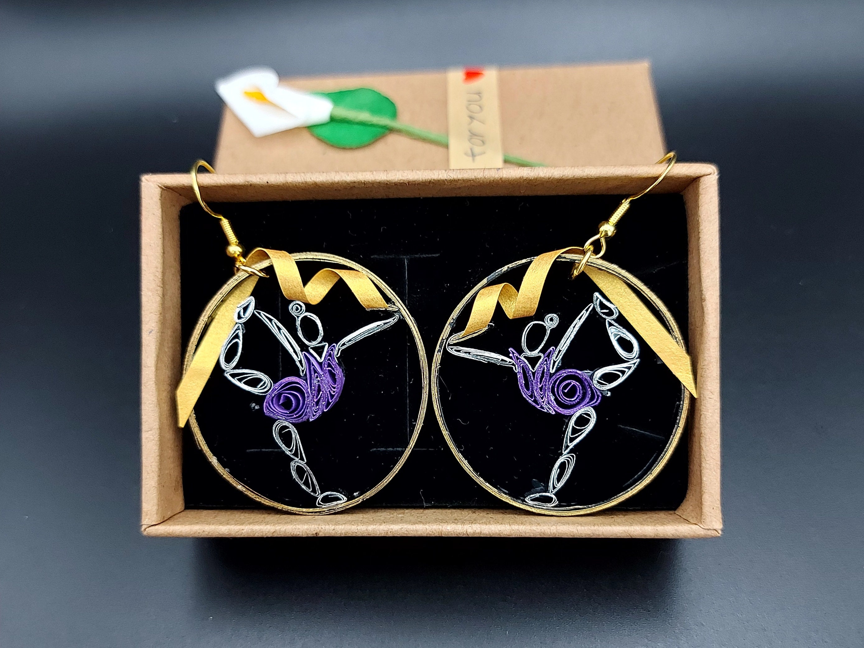Elastic Girl Gymnast Paper Quilling Earrings- Quilling Jewelry ...