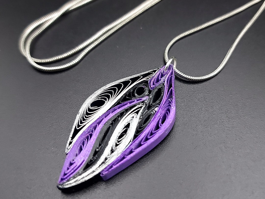 Puple Leaf Paper Quilling Neclace Charm- Quilling Jewelry- Handmade ...