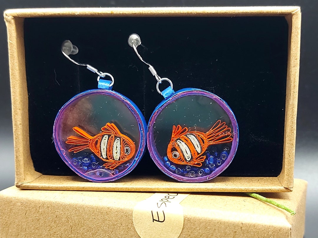 Finding Nemo : Clown Fish Paper Quilling Earrings Quilling Jewelry ...