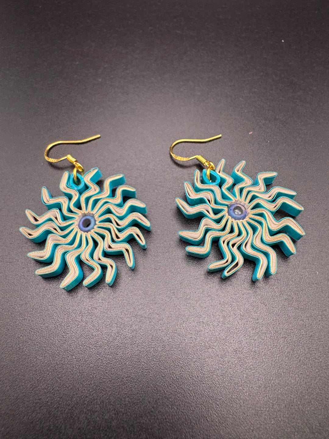 Ocean Waves 2 - Paper Quilling Earrings- Quilling Jewelry- Handmade ...