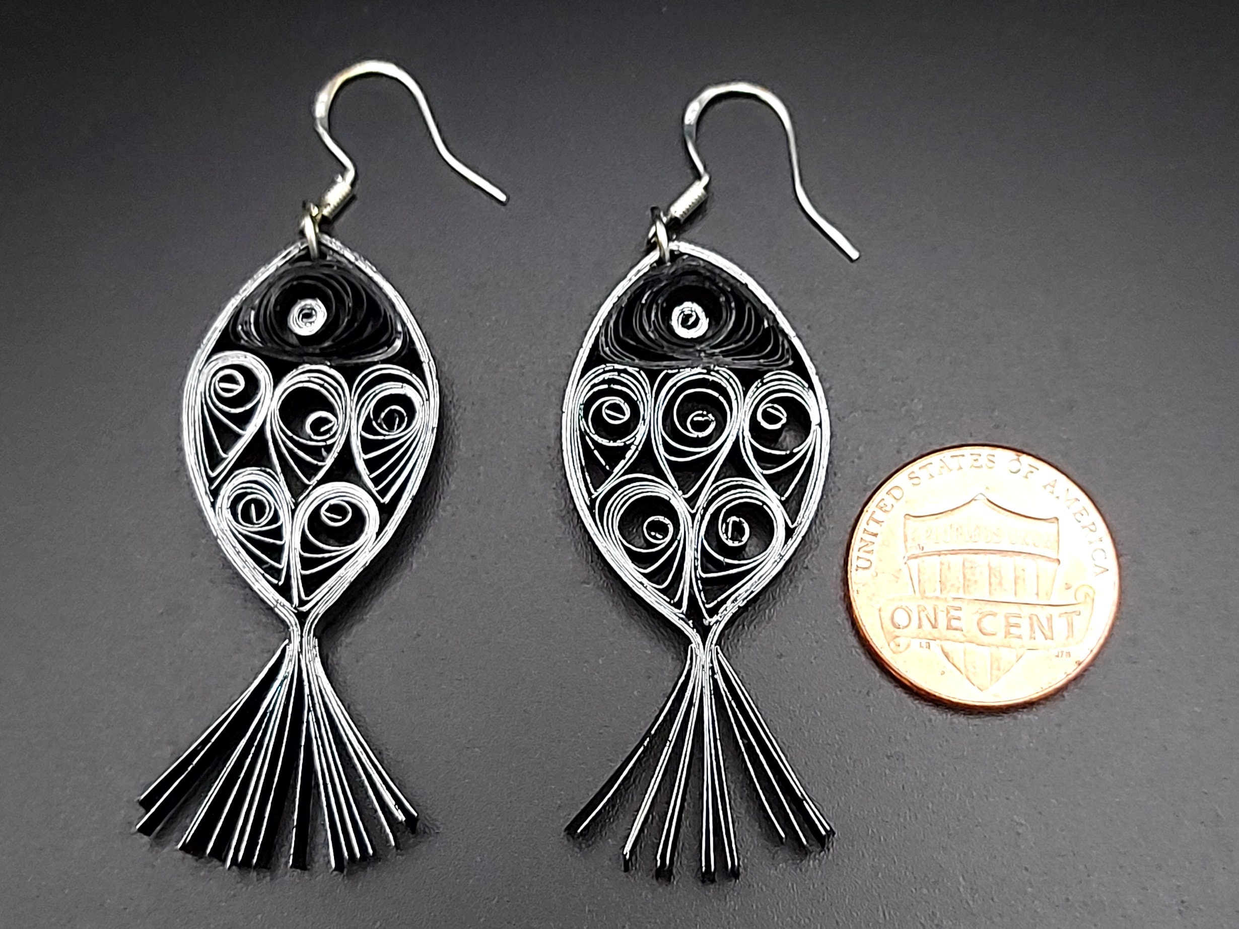 Lucky Fish Paper Quilling Earrings- Quilling Jewelry- Handmade Earrings ...