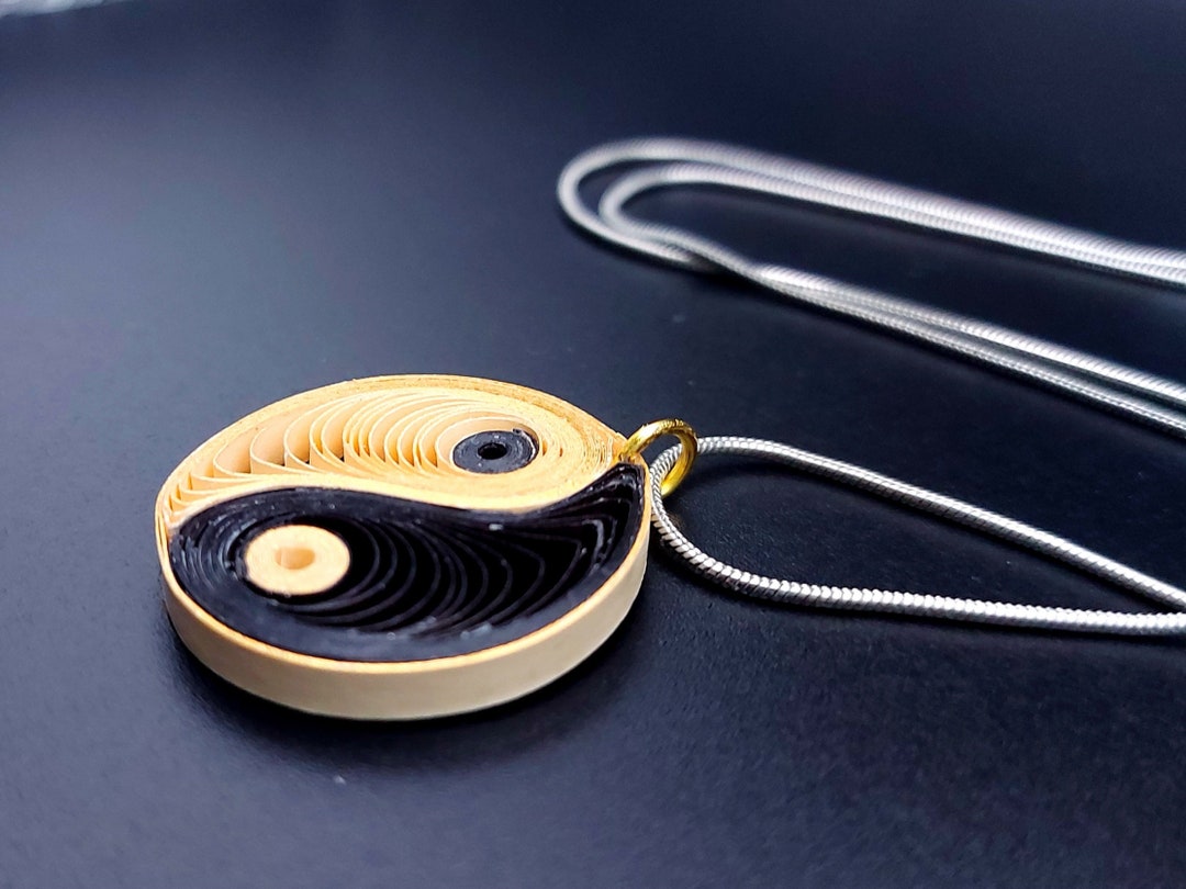 Ying Yang Paper Quilling Neclace Charm- Quilling Jewelry- Handmade ...