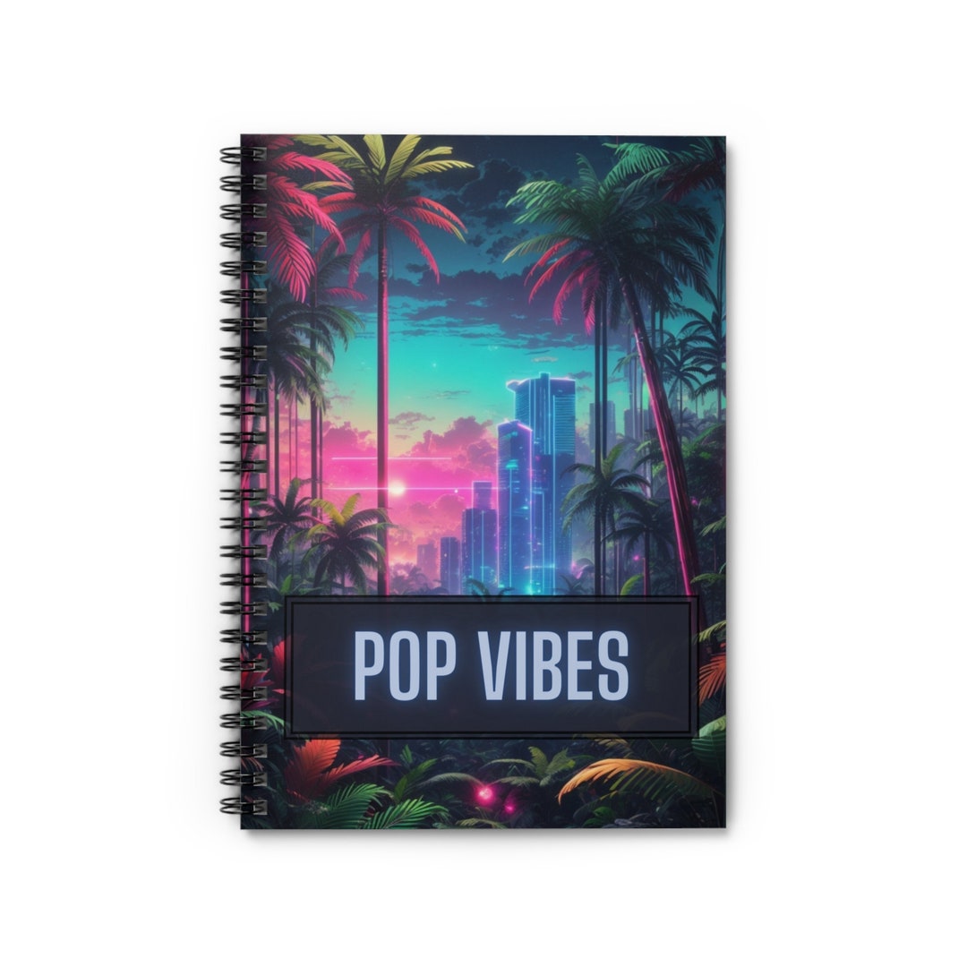 Spiral Notebook - Neon Jungle Nights - Etsy