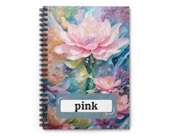 Lotus Flower Notebook Gradient Colored Lotus Flower Bloom With Inspirational Quote Spiral ...
