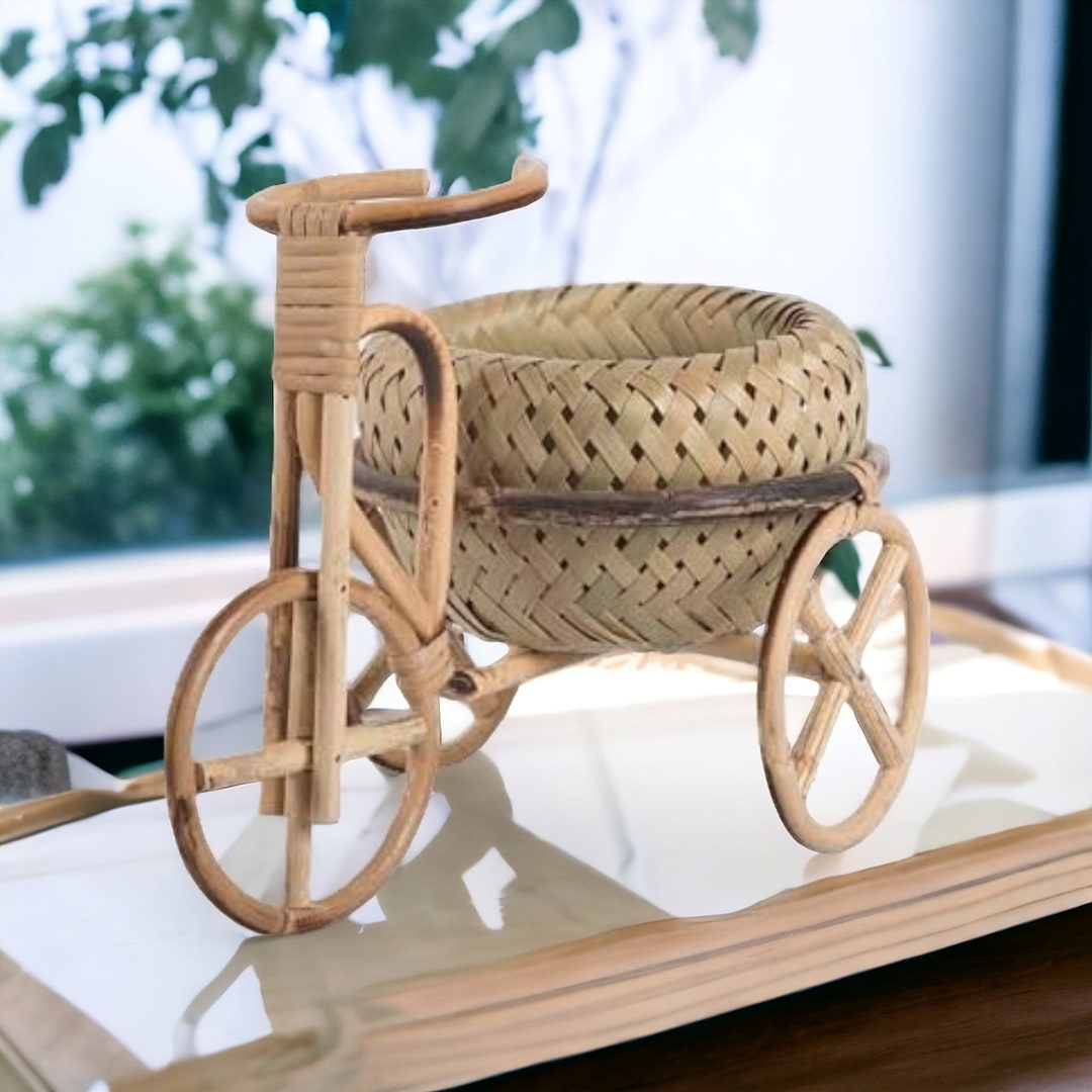 Bamboo Basket, Handwoven in Tricycle Shape, Perfect for Fruit, Bread ...