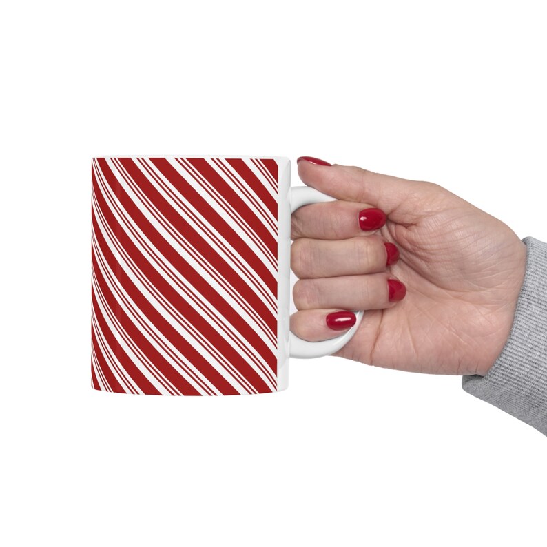 Candy Cane Ceramic Mug - Etsy
