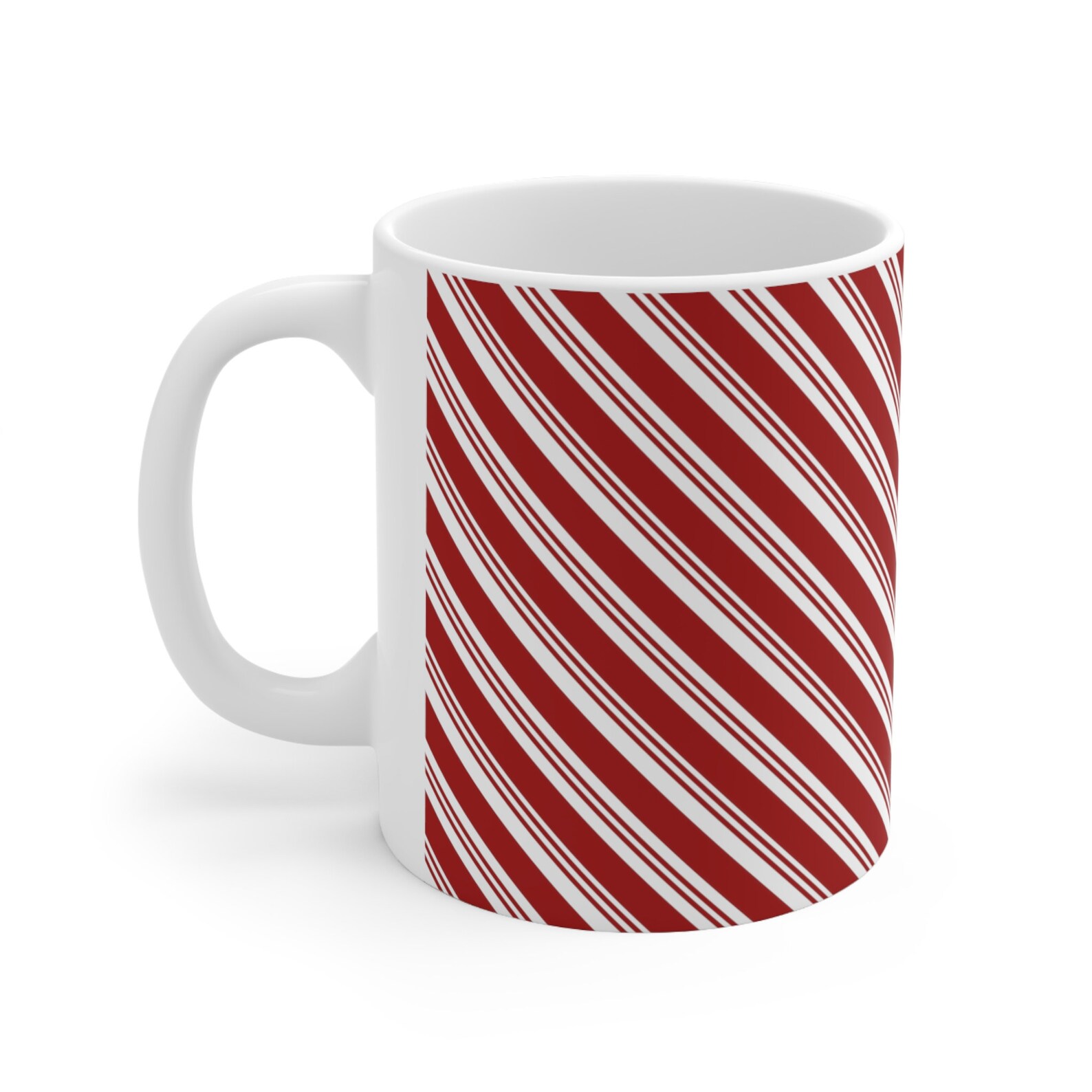 Candy Cane Ceramic Mug - Etsy