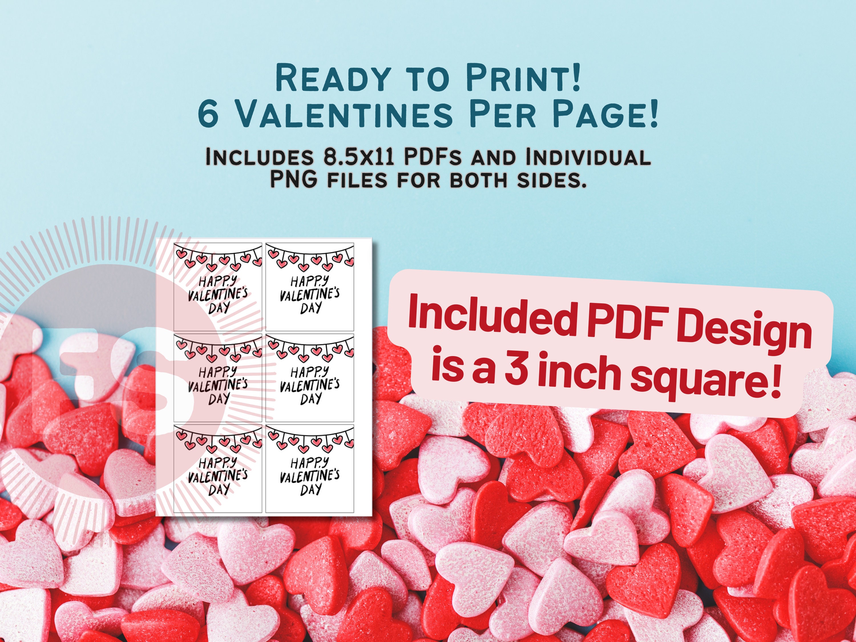 Printable Class Valentines Low Ink INSTANT DIGITAL DOWNLOAD - Etsy