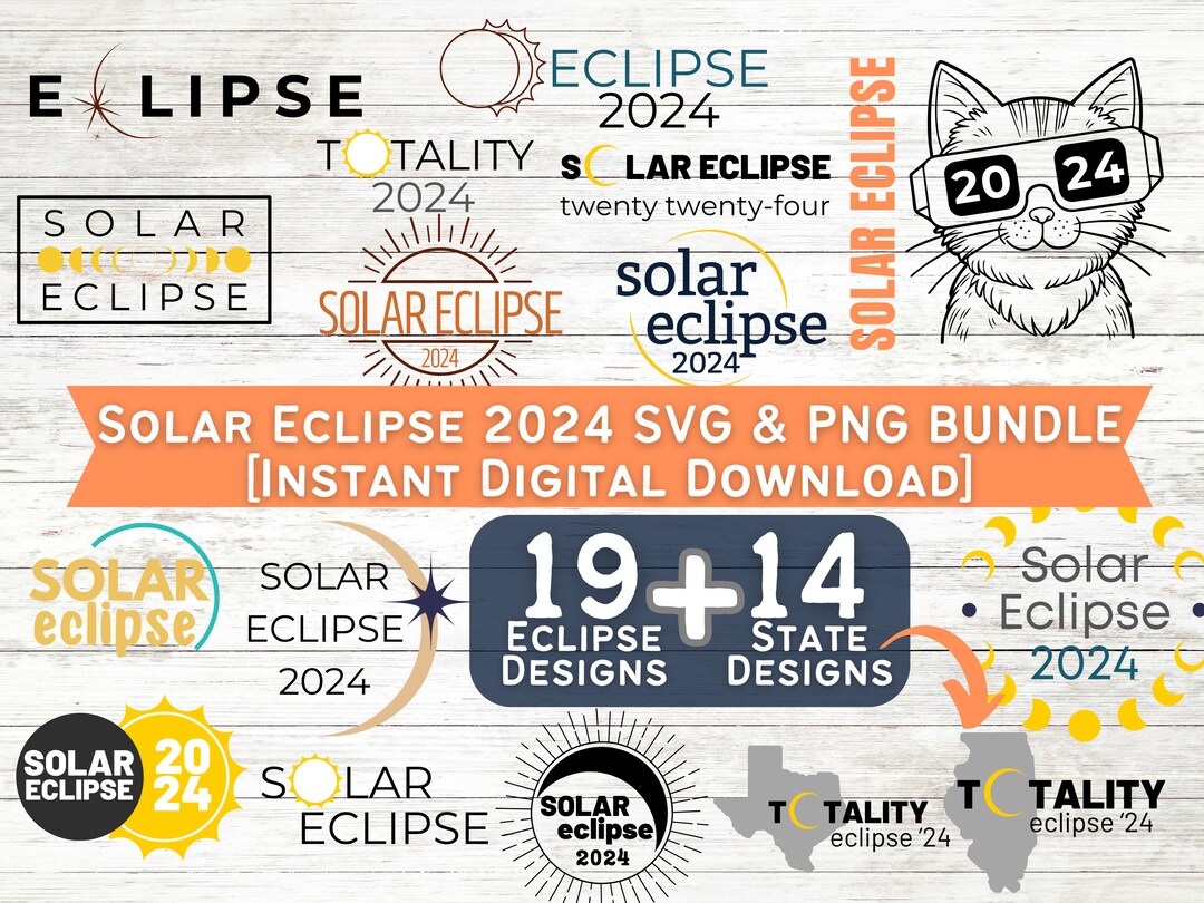 Solar Eclipse 2024 SVG PNG Files, Totality Files instant Digital ...