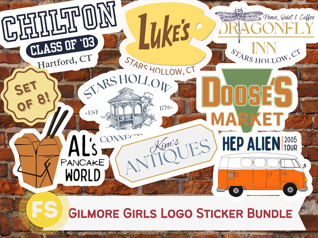 Gilmore Girls Logo Vinyl Sticker BUNDLE 8 Stickers - Etsy