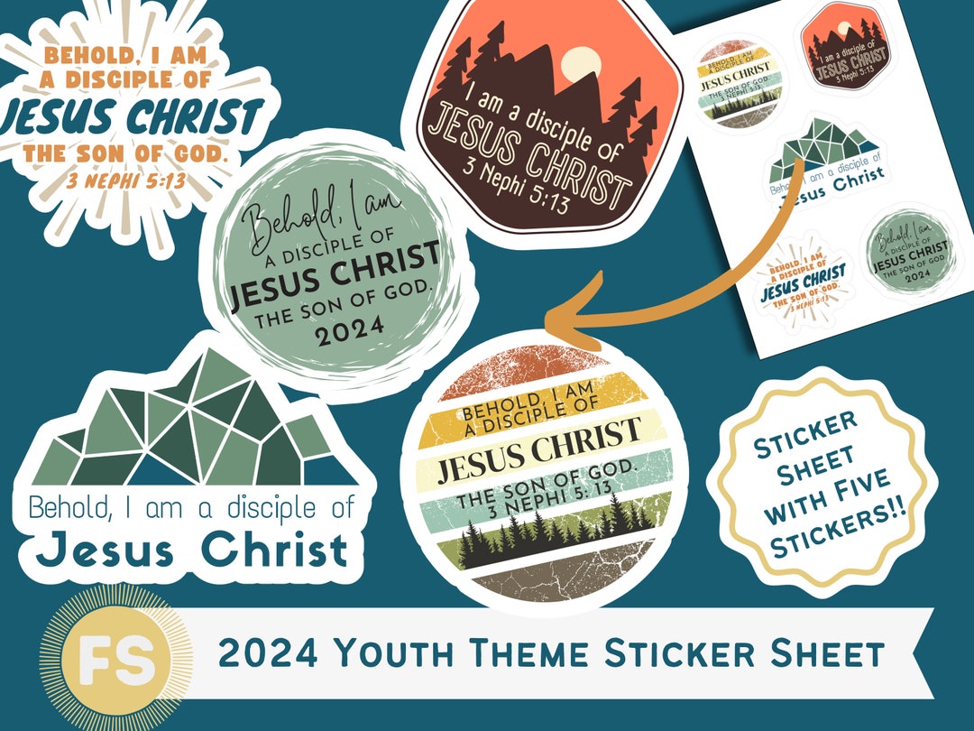 2024 LDS Youth Theme Stickers i Am a Disciple of Jesus Christ 3 Nephi 5 ...