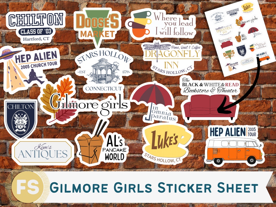 Gilmore Girls Stars Hollow Vinyl Sticker Sheet With 14 Stickers - Etsy