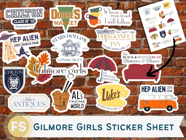 Gilmore Girls Stars Hollow Vinyl Sticker Sheet With 14 Stickers - Etsy