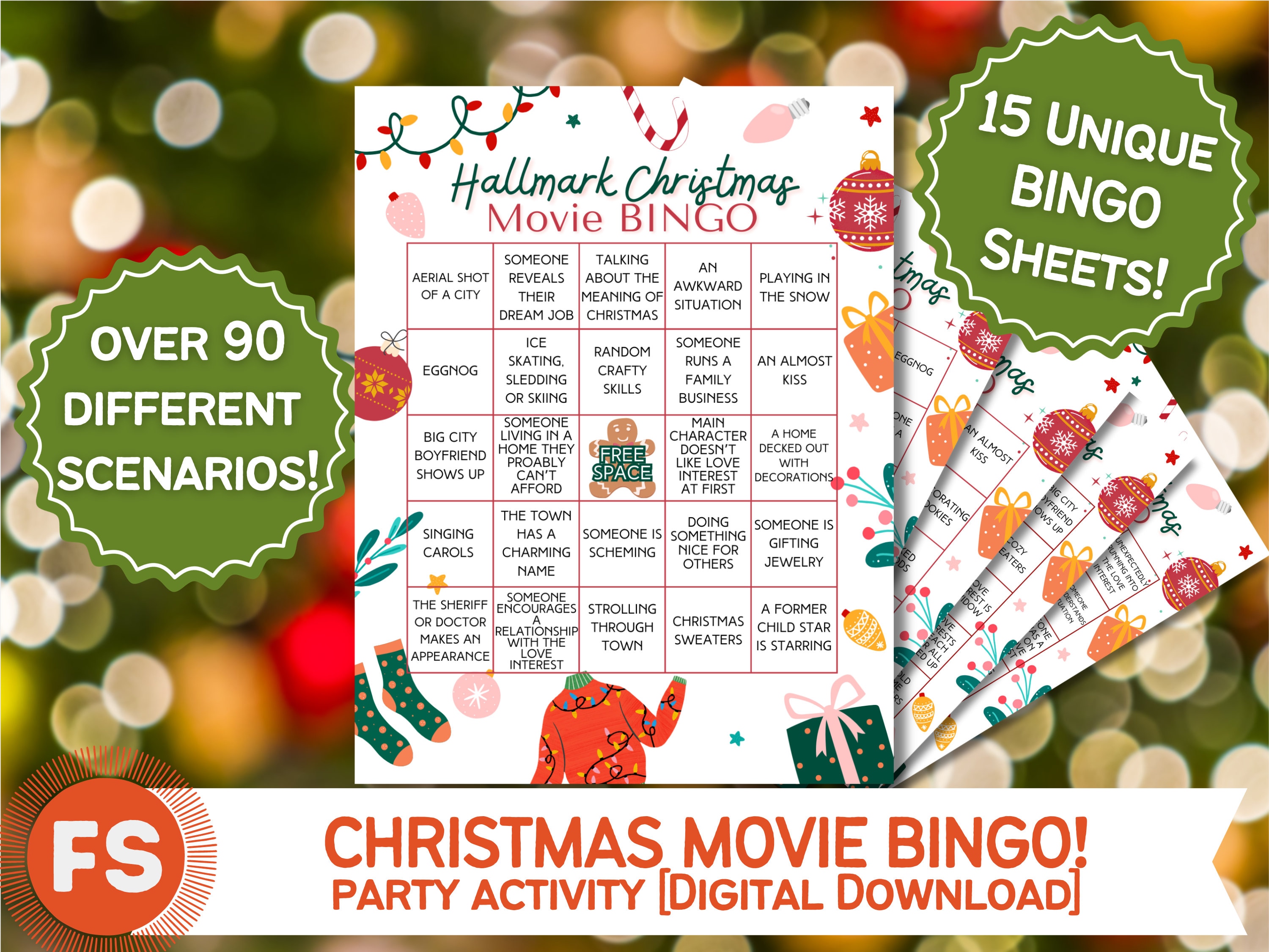 Printable Hallmark Christmas Movie BINGO Cards (INSTANT Digital ...