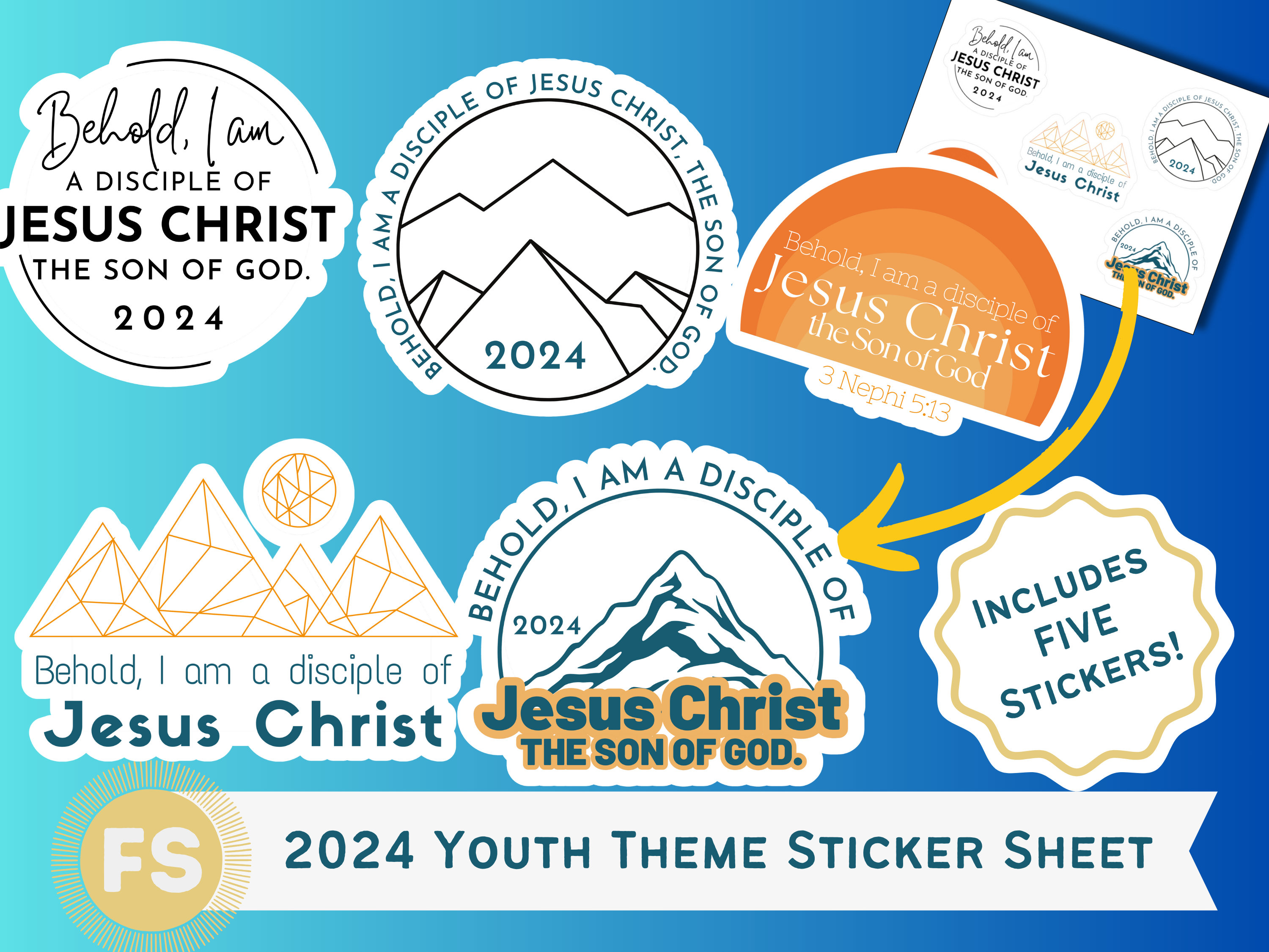 2024 LDS Youth Theme Stickers i Am a Disciple of Jesus Christ 3 Nephi 5 ...