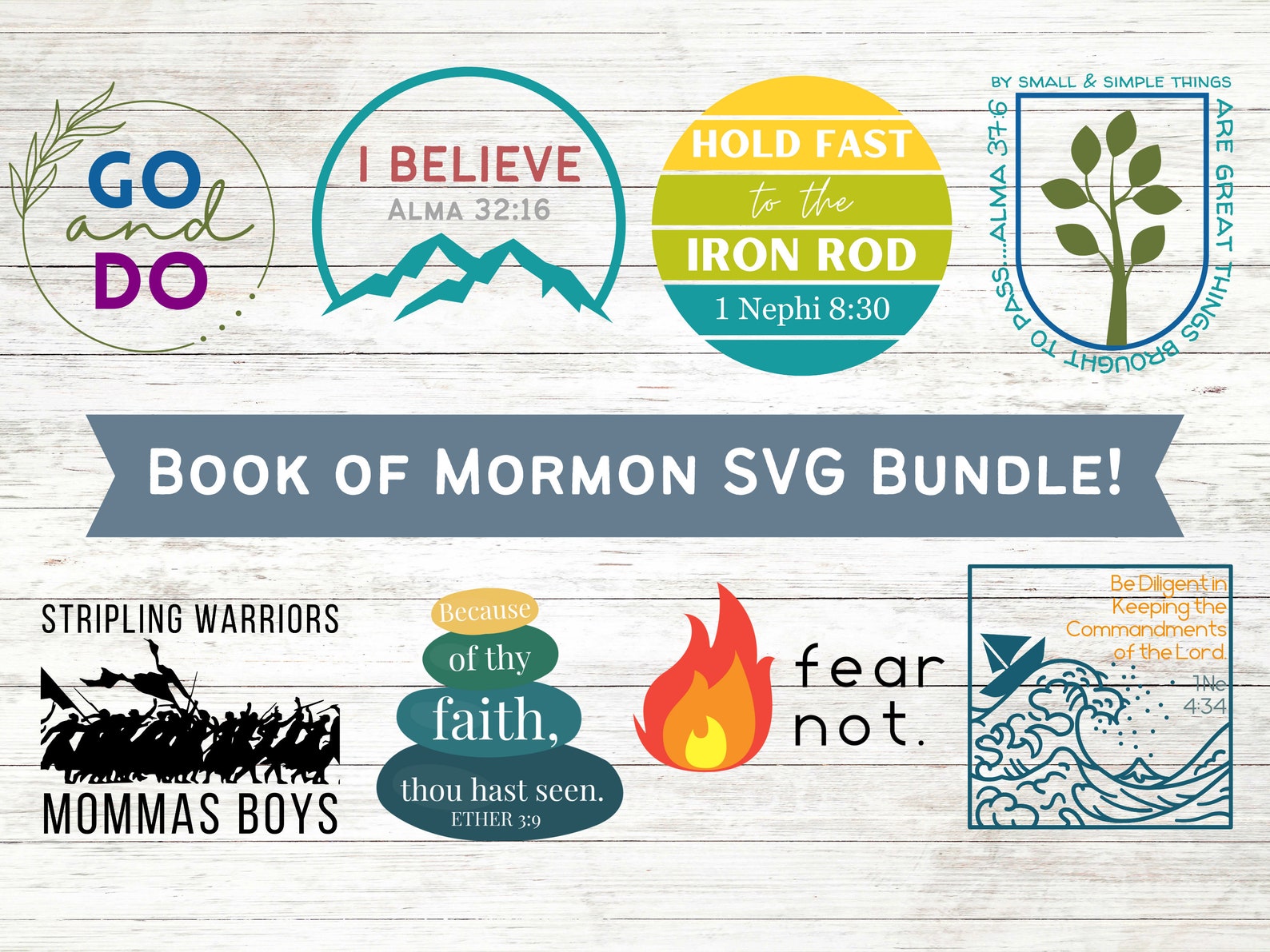 Book of Mormon SVG and PNG Bundle (8 Different Designs!) 2024 Come ...