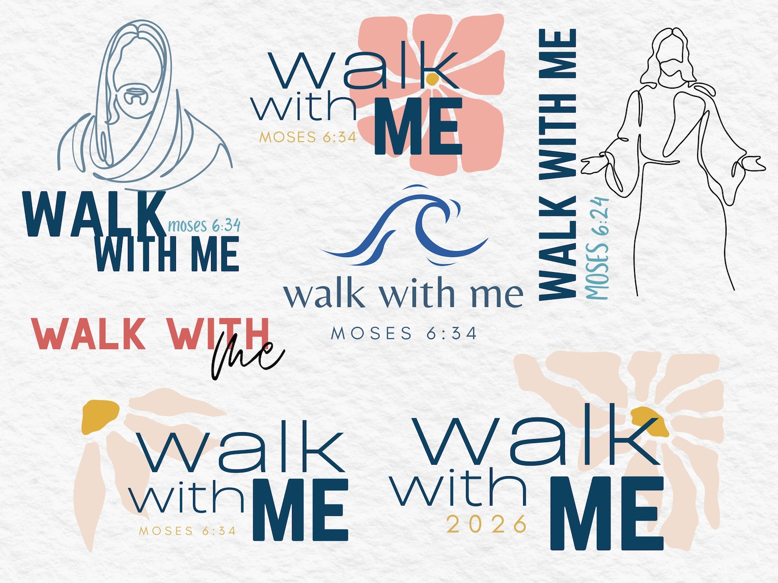 LDS Youth Theme 2026 "walk With Me" Moses 6:34 SVG and Png [instant ...