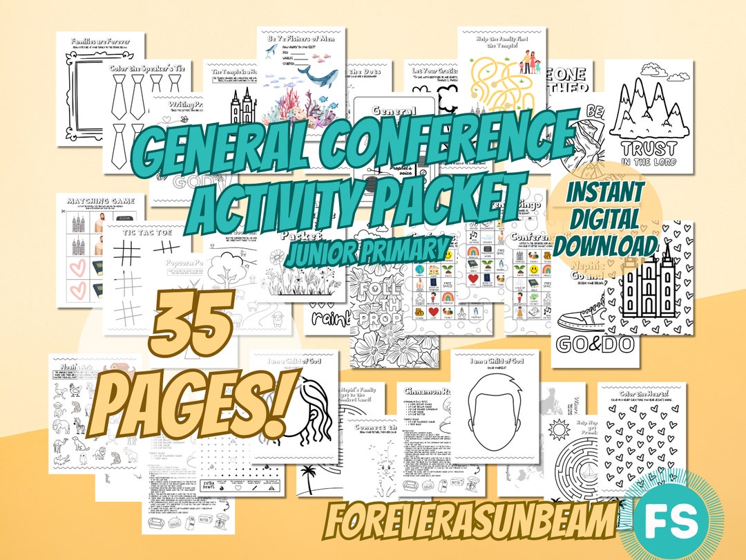 April 2026 General Conference Activity Packet For Junior Primary Age