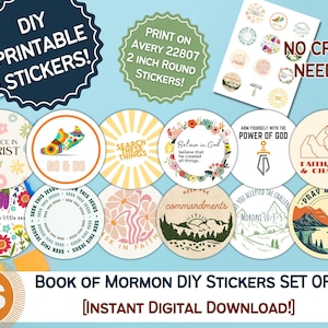 Book of Mormon DIY Printable Stickers- LDS Girls Camp (instant Digital ...