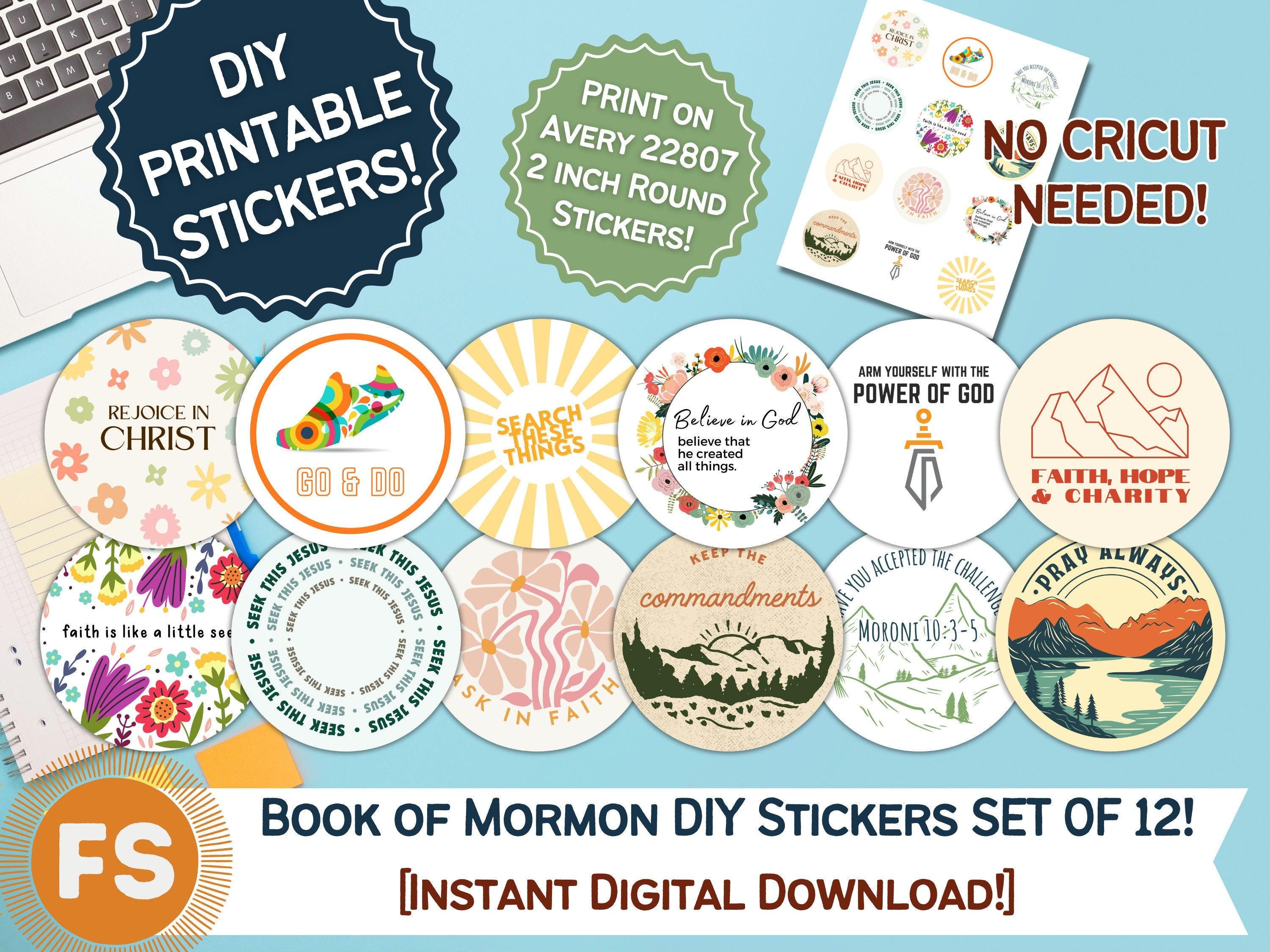 Book of Mormon DIY Printable Stickers- LDS Girls Camp (instant Digital ...