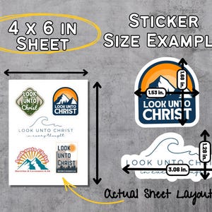2025 LDS Youth Theme Stickers "look Unto Christ" (STICKER SHEET With 5 ...