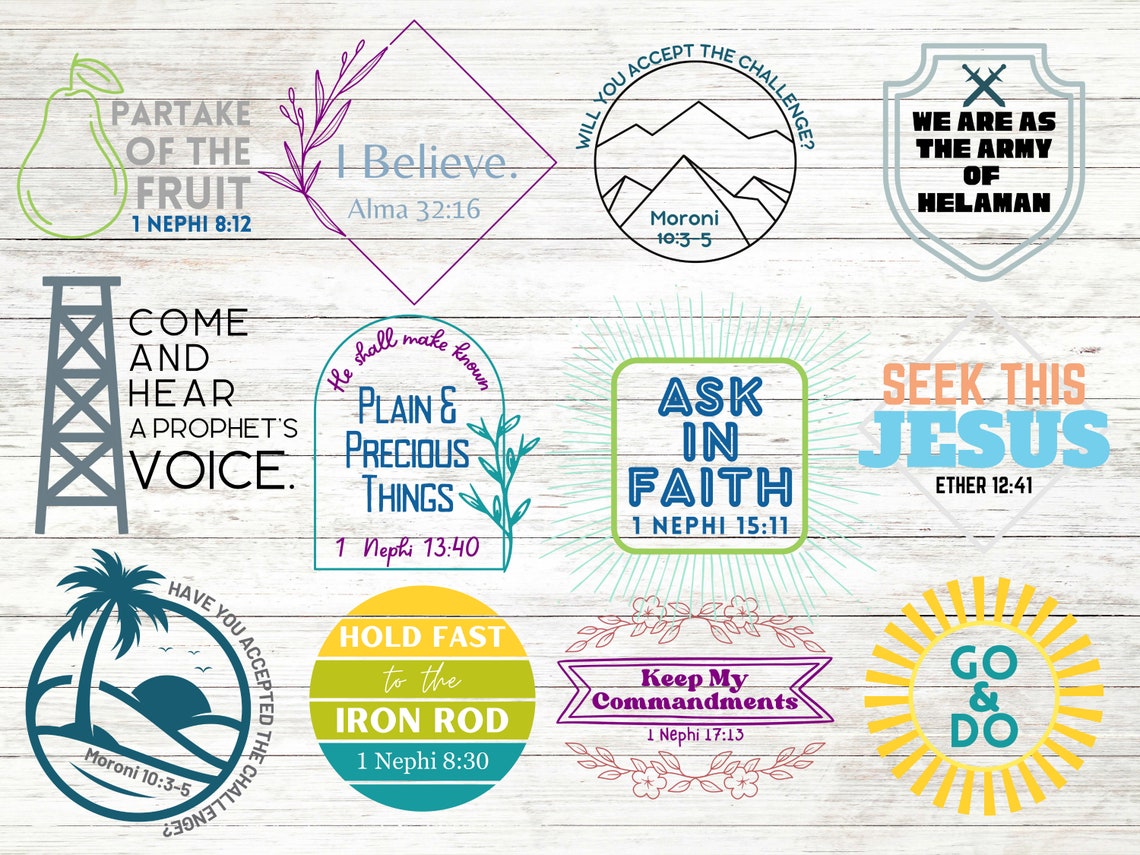 Large Book of Mormon SVG and PNG Bundle (over 35 Different Designs ...
