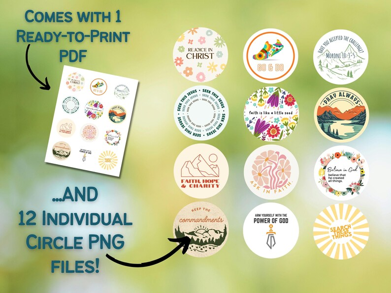 Book of Mormon DIY Printable Stickers LDS Girls Camp instant Digital ...