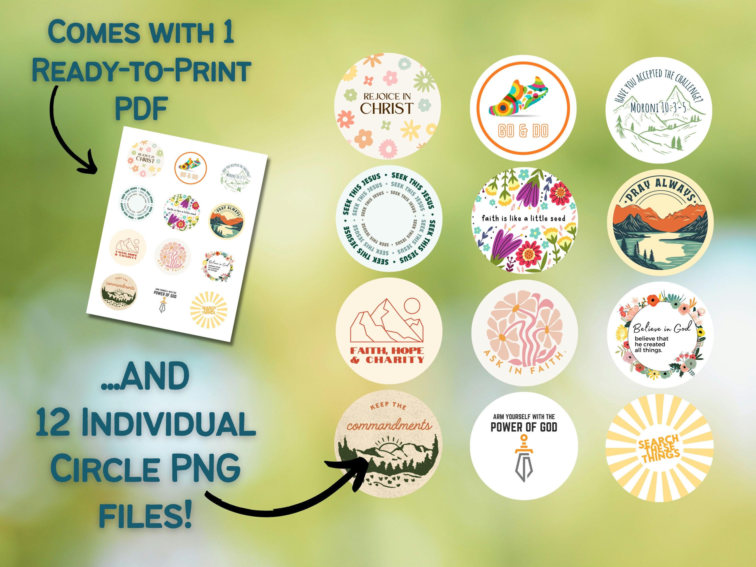 Book of Mormon DIY Printable Stickers- LDS Girls Camp (instant Digital ...