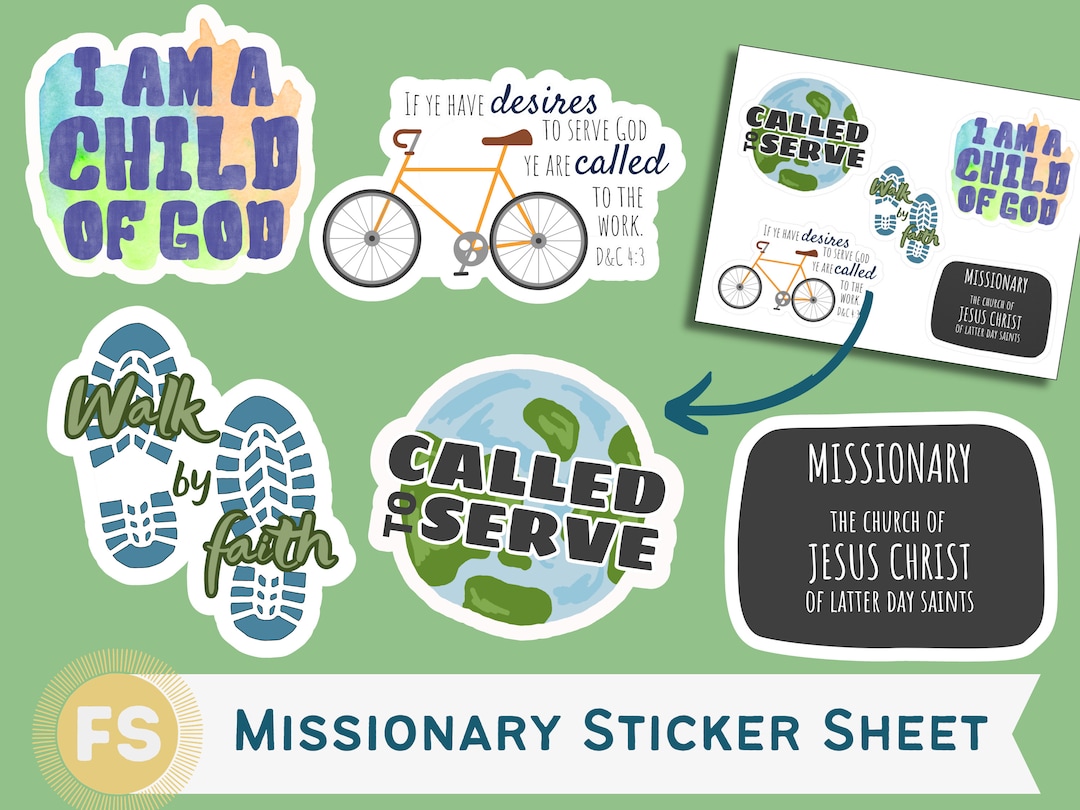 LDS Missionary Vinyl Sticker Sheet With 5 Stickers - Etsy
