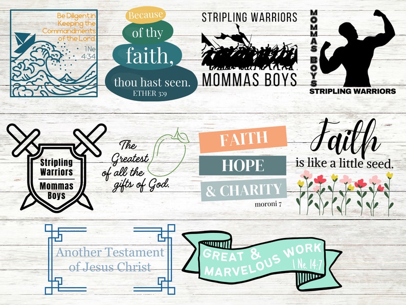 Large Book of Mormon SVG and PNG Bundle (over 35 Different Designs ...