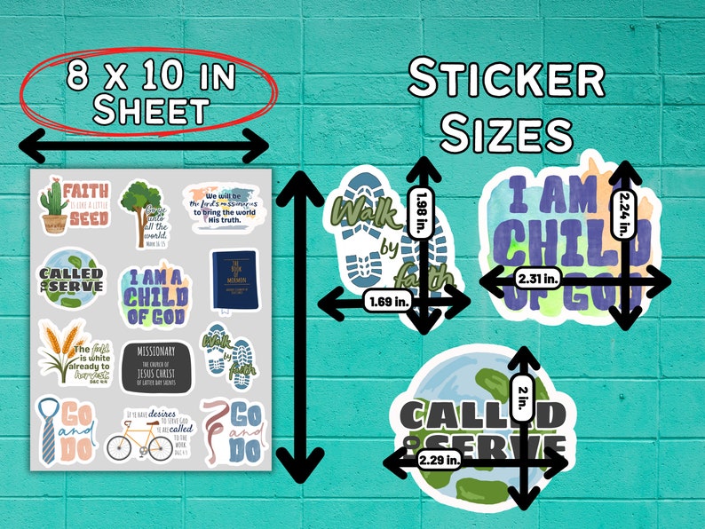 LDS Missionary Vinyl Sticker Sheet With 12 Stickers - Etsy