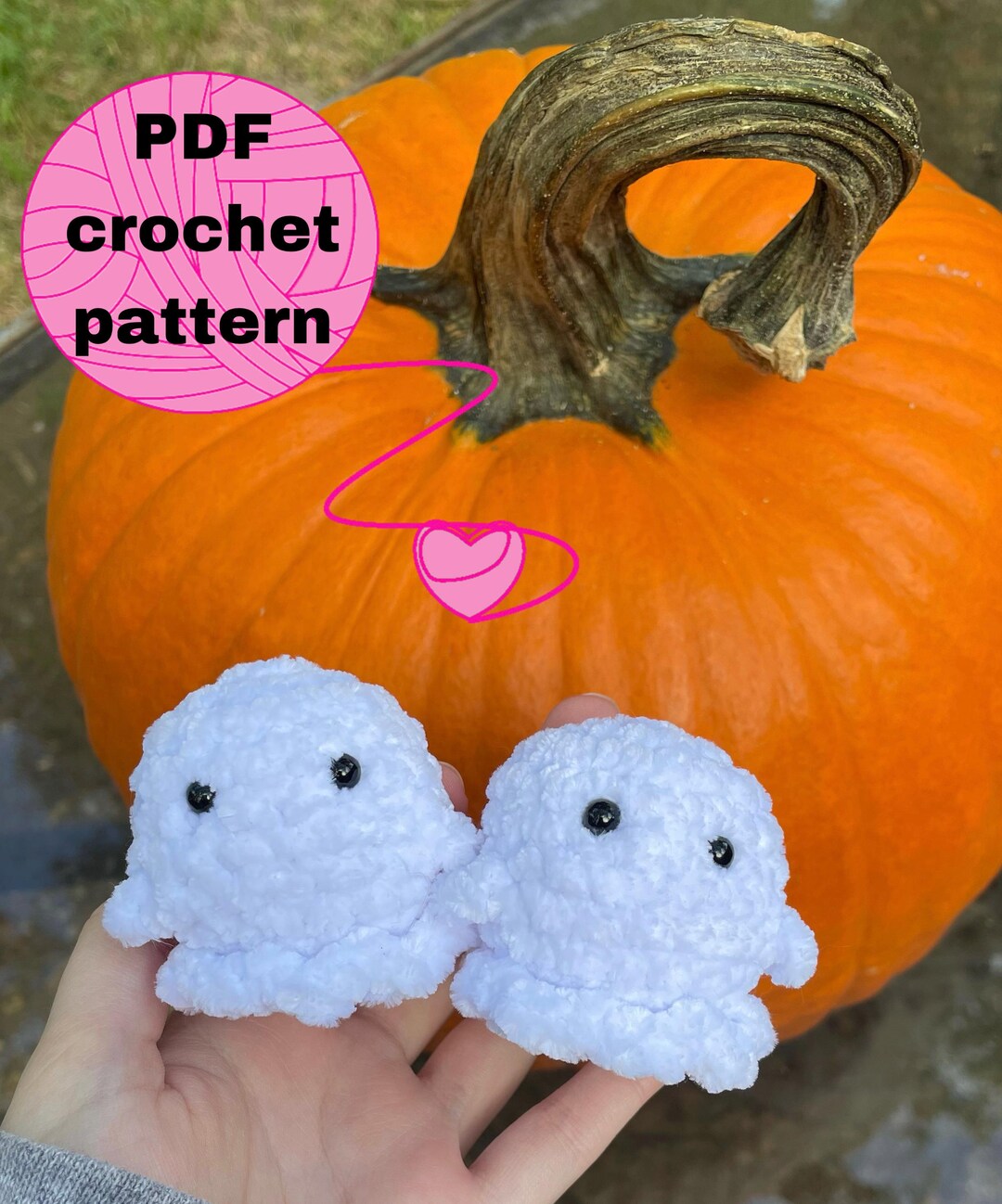 Mini No Sew Ghost Crochet Pattern, Halloween Beginner-friendly Project ...
