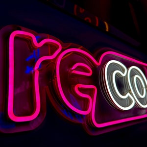 RECO Record Button LED Neon Sign Home Studio Gift Idea Rec Button Neon ...