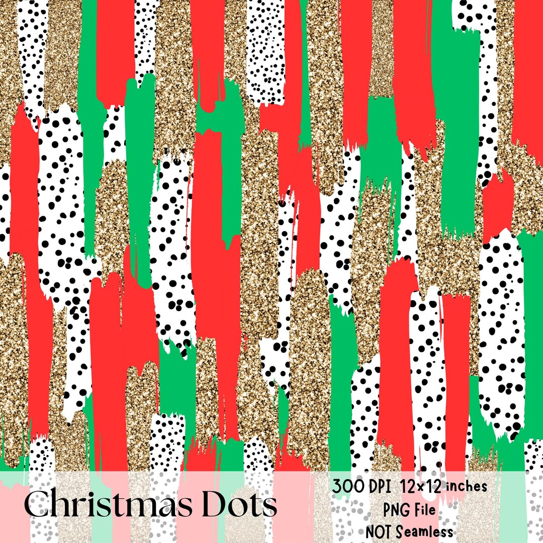 Christmas Dots Digital Paper PNG File, Glitter Scrapbook Paper Design ...