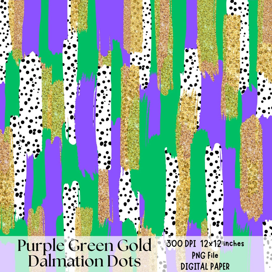 Purple Green & Gold Glitter Brushstroke Background Digital Paper File ...