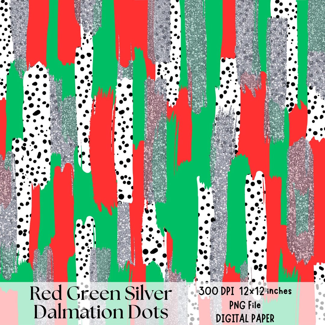 Red Green & Silver Glitter Brushstroke Background Digital Paper PNG ...