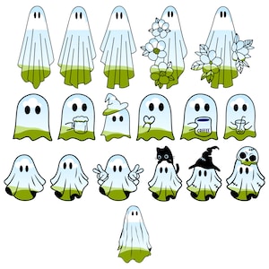 Ghost Canva Frames, Cute Trendy Spooky Ghost Editable Canva Templates ...
