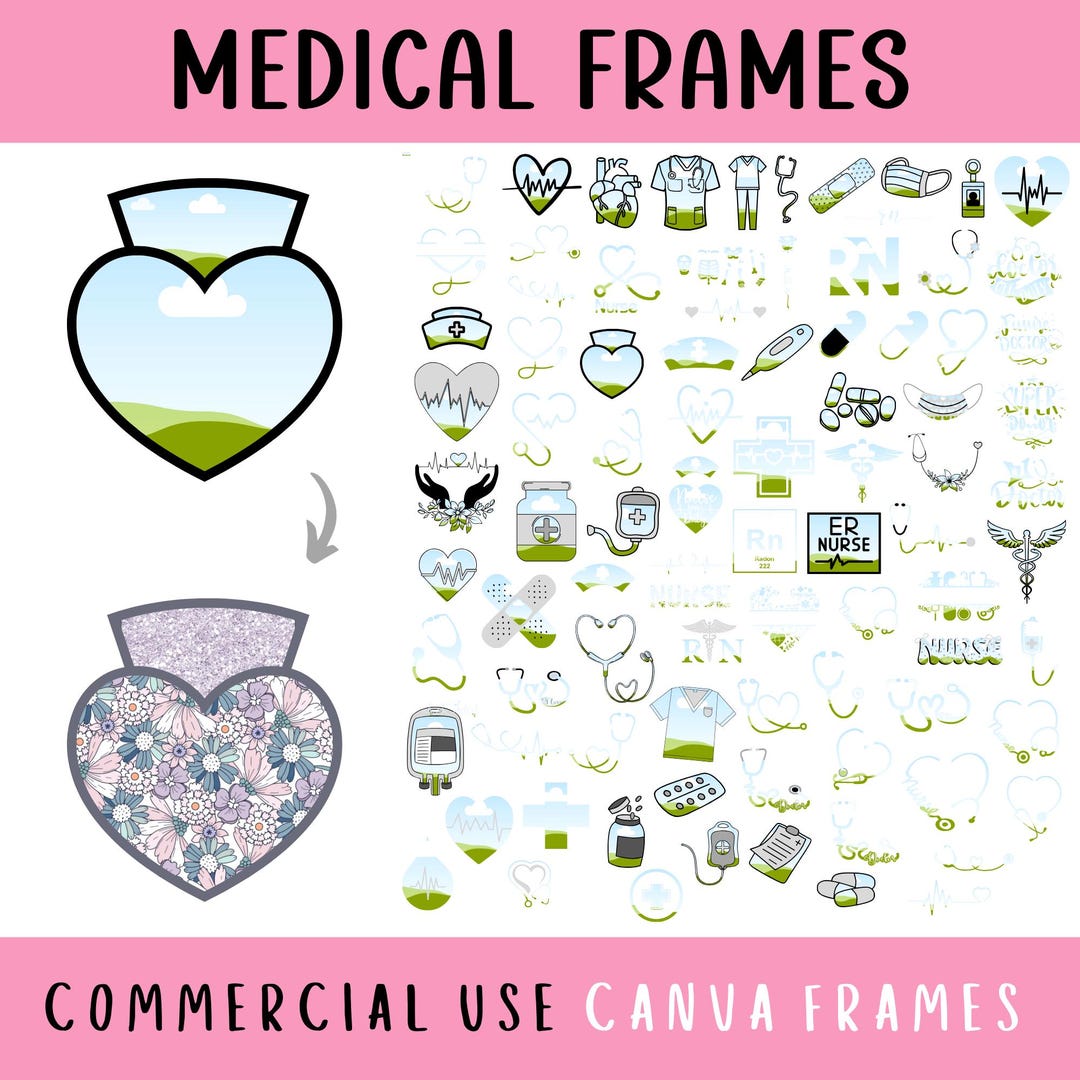 Medical Canva Frames Bundle: Nurse, Doctor, Vet (digital Download) - Etsy