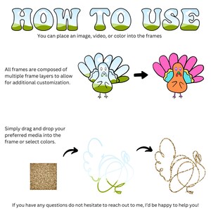 Thanksgiving Turkey Canva Frames: Editable Template (digital Download ...