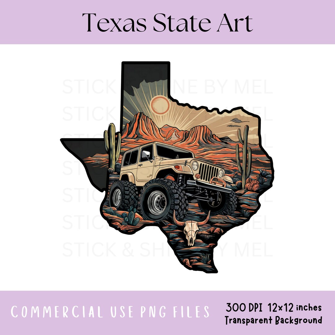 Texas State Art PNG Sublimation Design File, State Map With Dessert ...