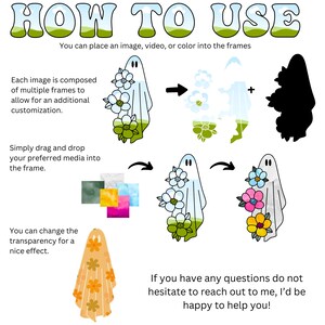 Ghost Canva Frames, Cute Trendy Spooky Ghost Editable Canva Templates ...