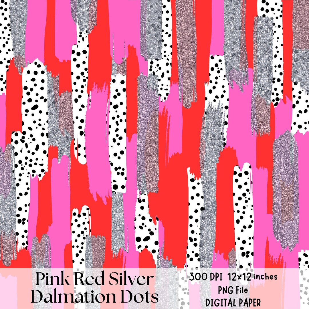 Pink Red & Silver Glitter Brushstroke Background Digital Paper PNG ...