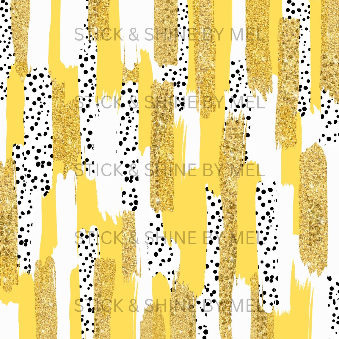 Yellow White & Gold Glitter Brushstroke Background Digital Paper File ...